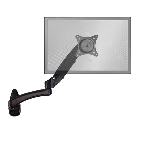 HomeConcept Sit-Stand Wall Mount Monitor Arm: Extended Single Screen Black