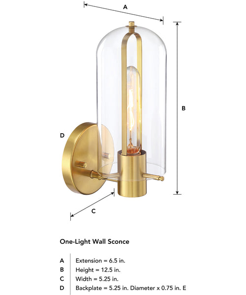 Designers Fountain Skylar 1 Light Wall Sconce Brushed Gold
