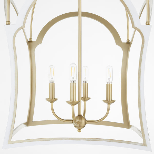 Quorum Tiffany 4-light Entry Foyer Hall Chandelier Studio White w/ Aged ...