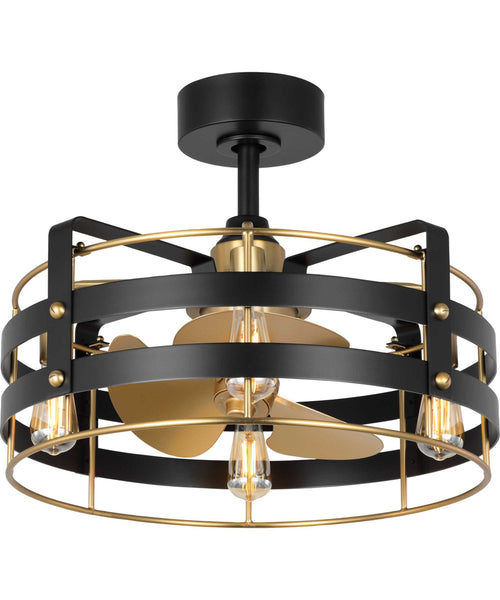 Progress Lighting Sewell 24-in. 3-Blade Modern Ceiling Fan Matte Black ...