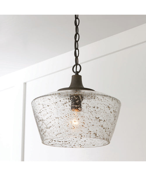 Clive 1-Light Pendant Carbon Grey and Black Iron 347611CK