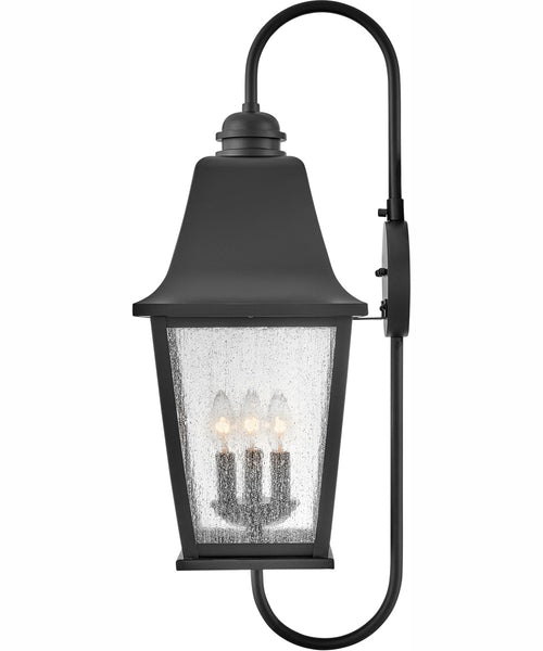 Hinkley Kingston 3-Light Large Wall Mount Lantern in Black