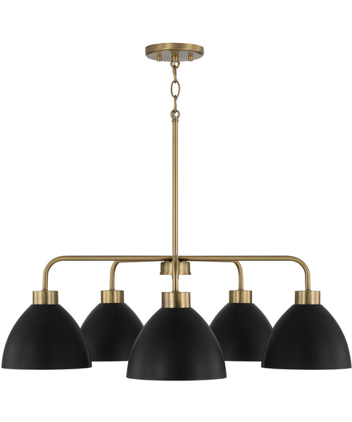 Ross 5-Light Chandelier Aged Brass and Black 452051AB