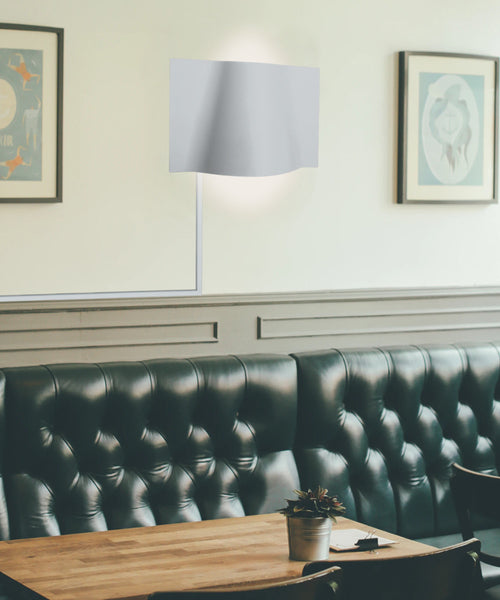 LED "Surface Wave" Alluring Curved Metal Wall Light 10"h x 16"w WV800WH