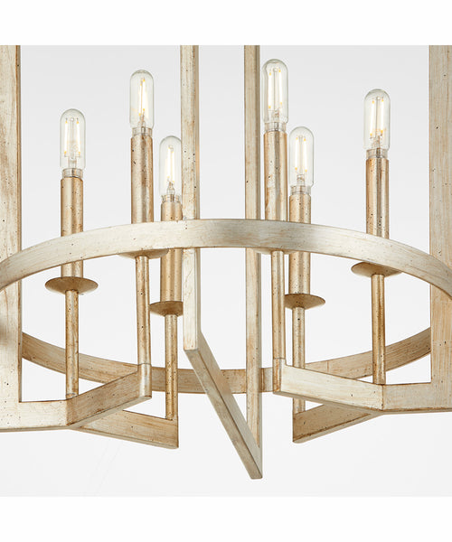 Quorum Merrick 6-light Entry Foyer Hall Chandelier Aged Silver Leaf 874 ...