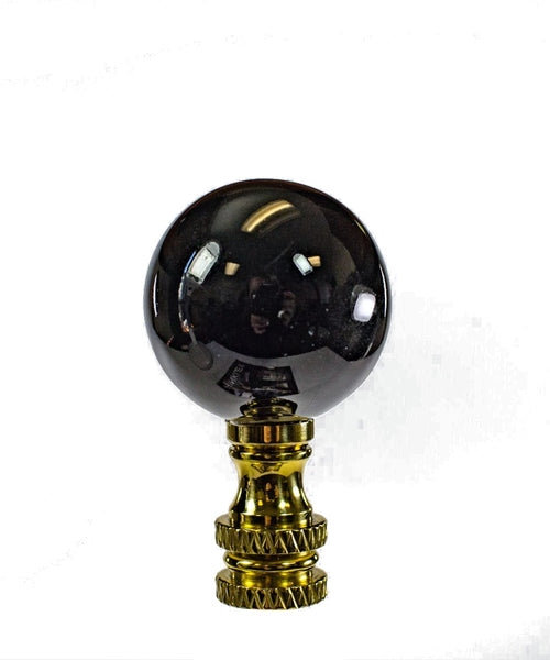 LampsUSA Finials Black Ceramic Ball Finial PC641