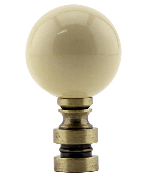 Ceramic 35mm Ivory Ball Antique Base Finial