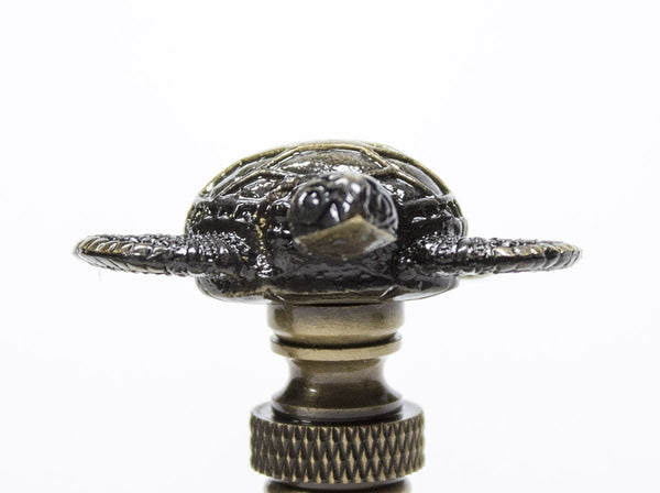 LampsUSA Finials Antique Metal Sea Turtle Finial B365A