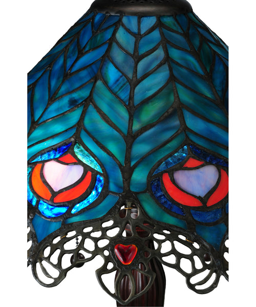 23H Peacock Feather Lace Table Lamp 138775