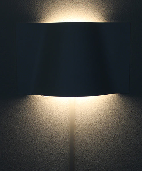 LED "Surface Wave" Alluring Curved Metal Wall Light 10"h x 16"w WV800WH