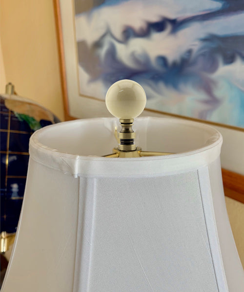 LampsUSA Finials Ceramic 35mm Ivory Ball Antique Base Lamp Finial 2