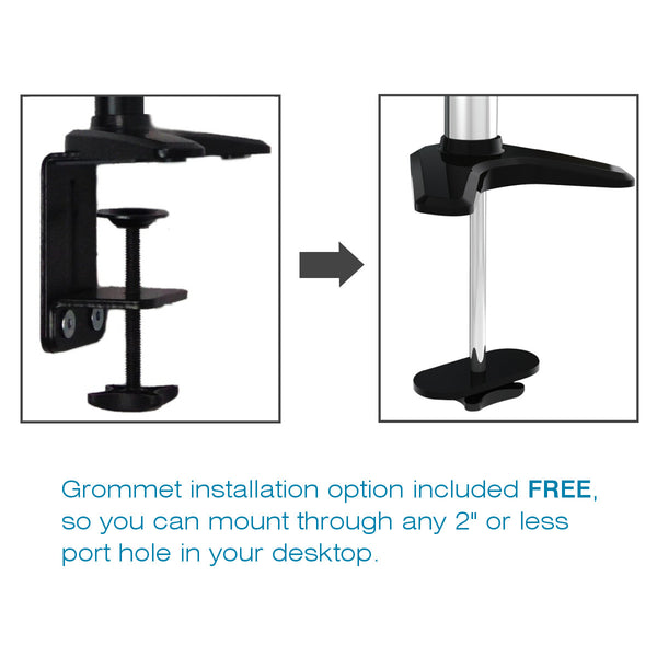 HomeConcept Sit-Stand Monitor Arm: Dual Air-Assist Arms Black
