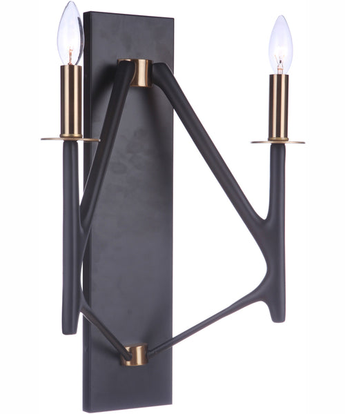 Craftmade The Reserve 2-Light Wall Sconce Flat Black/Painted Nickel ...