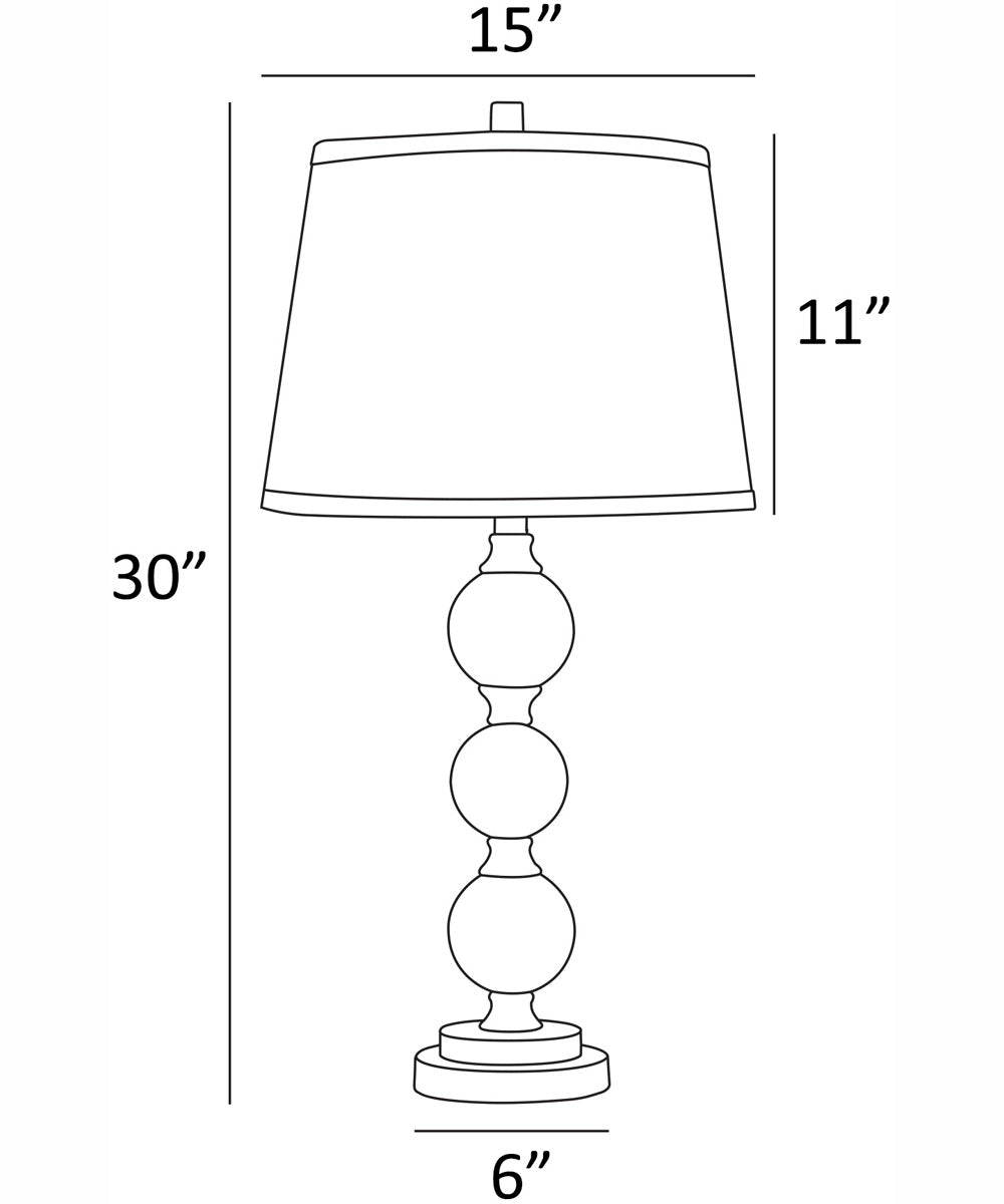 Oriel 1-Light Table Lamp Chrome/Seeded Accent/White Fabric Shade LS-23606