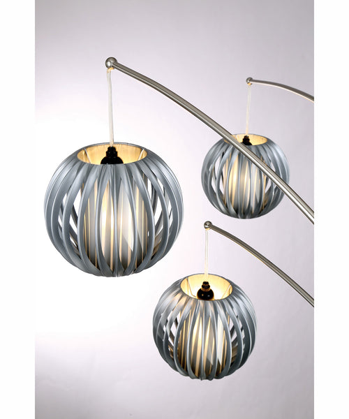 Deion 3-Light 3-Light Arch Lamp Ps With Grey Shade LS-8871PS/GREY