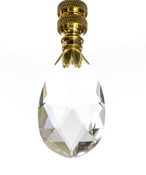 LampsUSA Finials Large Crystal Tear Drop Fan Pull FP213