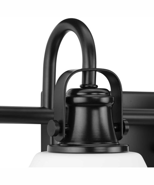 Progress Lighting Preston 2-Light Coastal Bath Vanity Light Matte Black ...