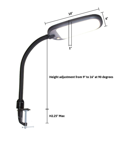 Clamp-on Led Bright Reader Natural Daylight Full Spectrum Desk Lamp ...