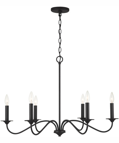 Vincent 6-Light Chandelier Black Iron 437262BI