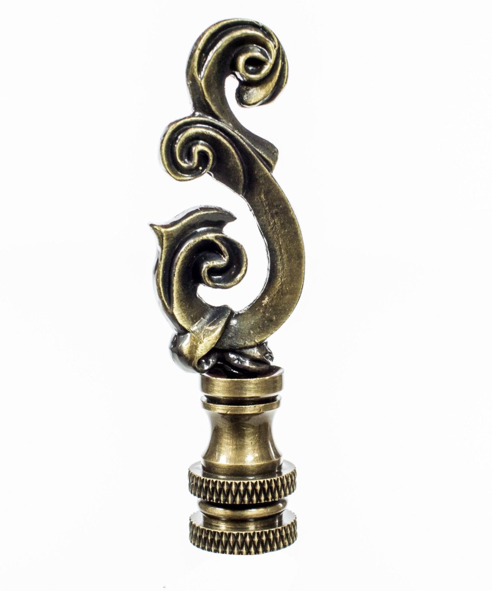 LampsUSA Finials Ornate Scroll Finial Antique Metal B390A