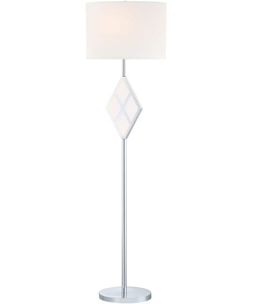 Molten 2-Light Floor Lamp W/Led Night Chrome/White Fabric LS-83372