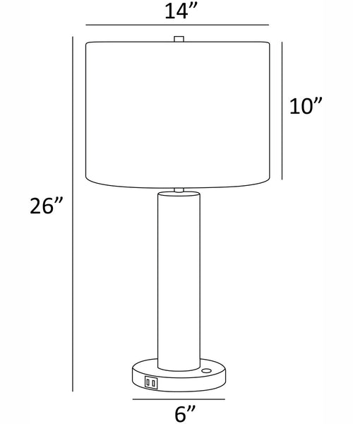 Quilla 1-Light Table Lamp With Led Diamond Acrylichrome/ White LS-23516DIAMOND