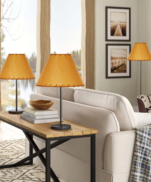Catalina Lodge Cabin 3-Piece Floor and Table Lamp Combo Set, Rustic ...