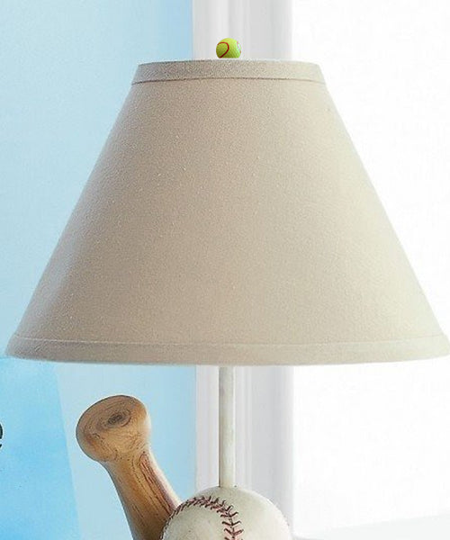 Tennis Ball Lamp Finial, Yellow with Red Stripe 2.25"h
