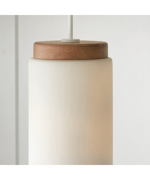 Liam 1-Light Pendant Light Wood and White 350911LT