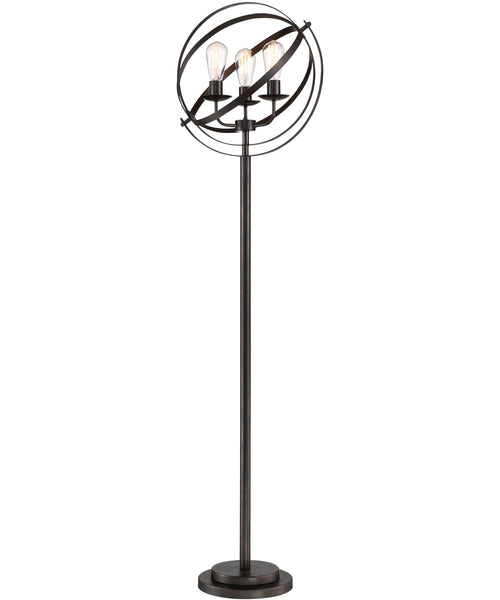 Orbiton 3-Light Floor Lamp Black/Metal Shade LS-83443