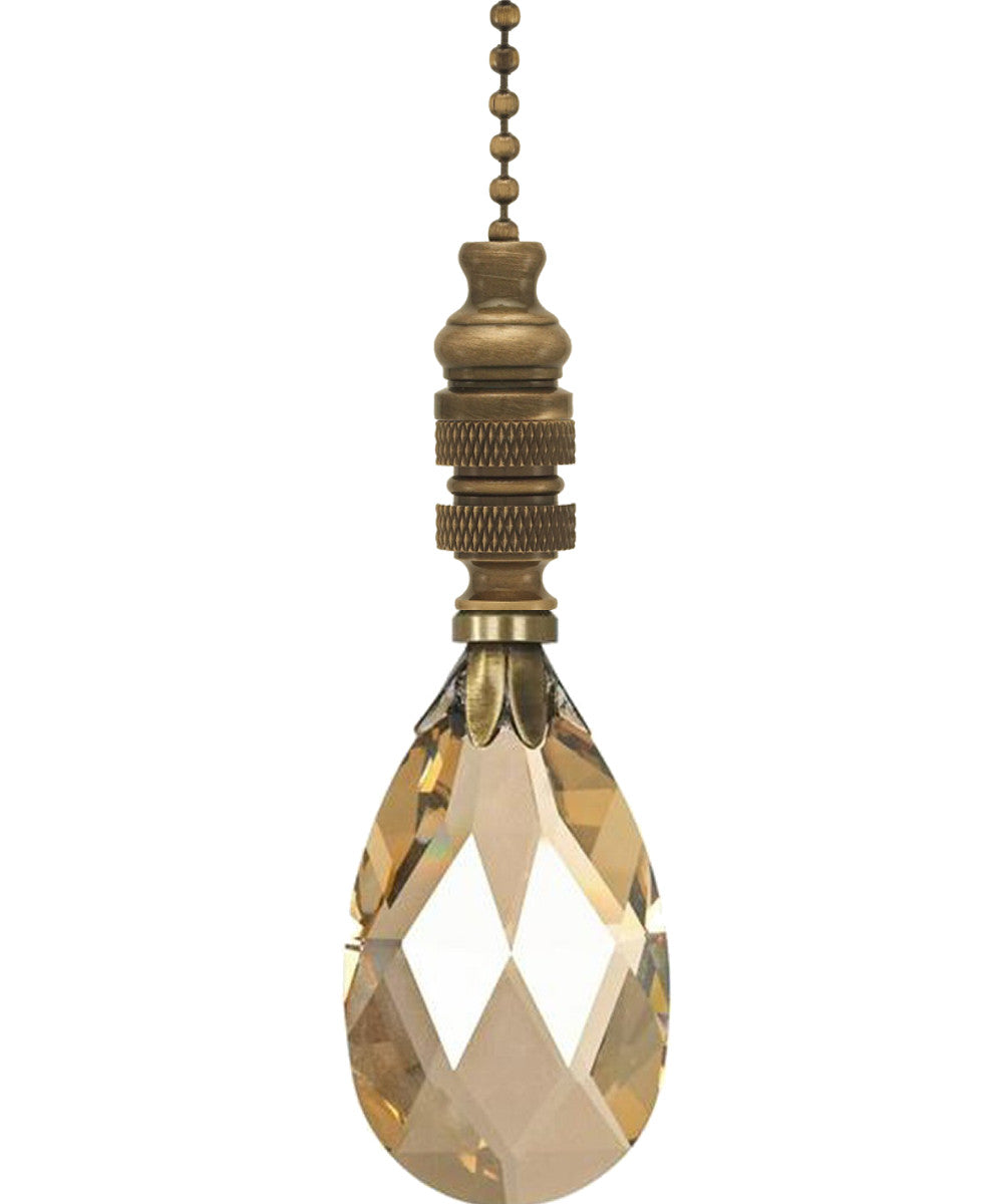 LampsUSA Fan Pulls Stephanov Crystal Fan Pull Large Champagne Teardrops ...