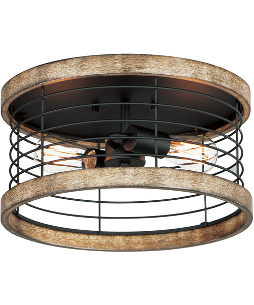 Maxim Homestead 15 inch Semi Flush Mount Driftwood / Black 12510DWBK