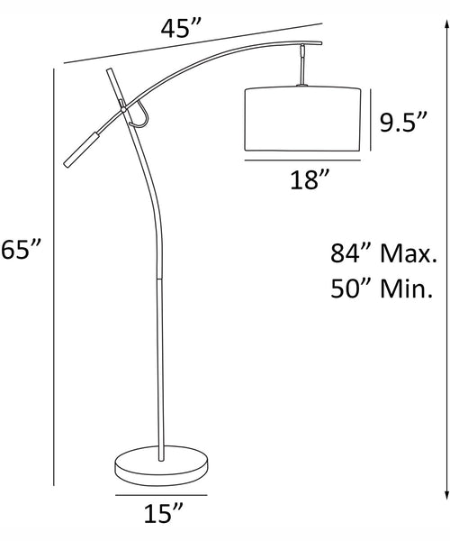 Pollux 1-Light Floor Lamp Dark Bronze/Linen Fabric Shade LS-83660D/BRZ