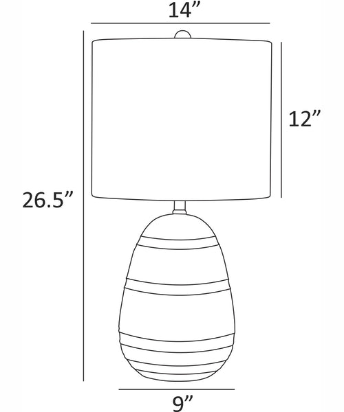 Hinata 1-Light Table Lamp Aged Bronze Ceramichrome/ Burlap Fabric Shade LS-23711