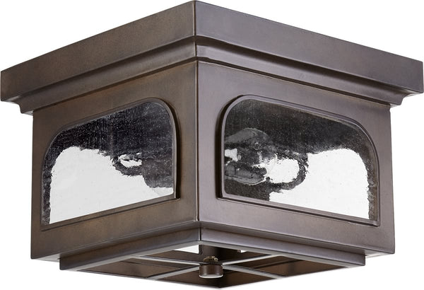 Quorum Fuller 2-light Outdoor Flush Mount Oiled Br